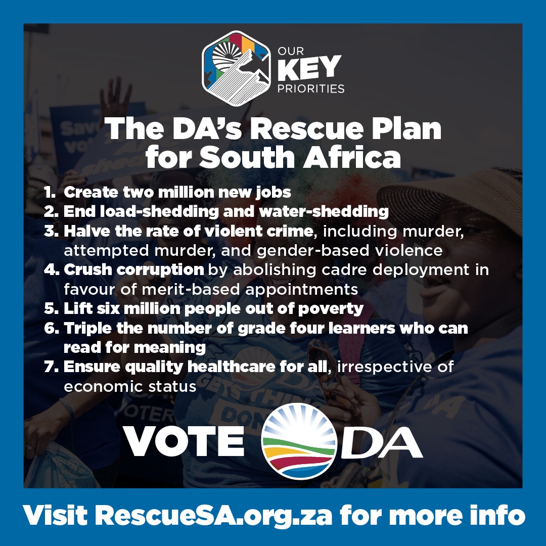 The DA’s Rescue Plan for South Africa: Election Manifesto 2024