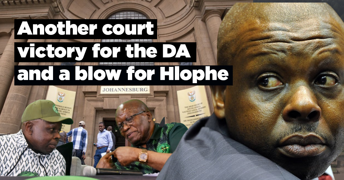 Hlophe: DA welcomes Johannesburg High Court ruling, a victory for ...