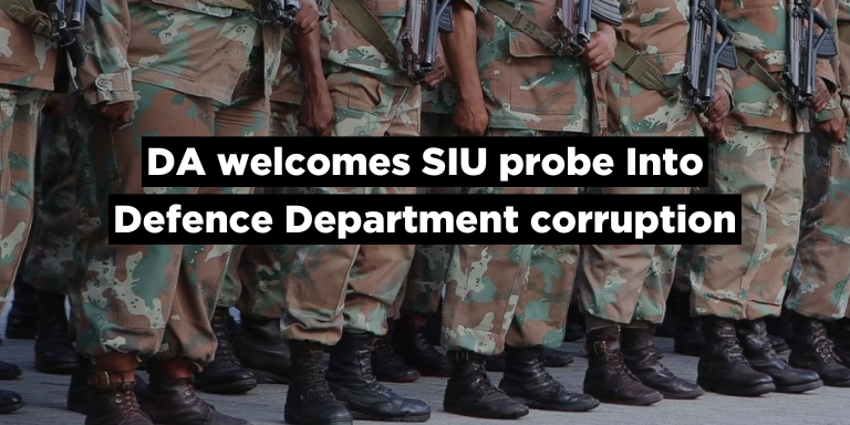 DA welcomes SIU probe Into Defence Department corruption