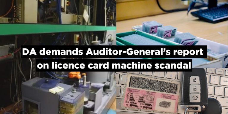 DA demands Auditor-General’s report on licence card machine scandal
