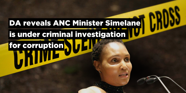DA reveals ANC Minister Simelane is under criminal investigation for ...