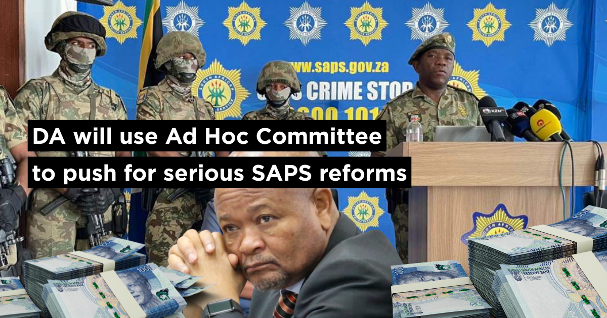 DA will use Ad Hoc Committee to push for serious SAPS reforms
