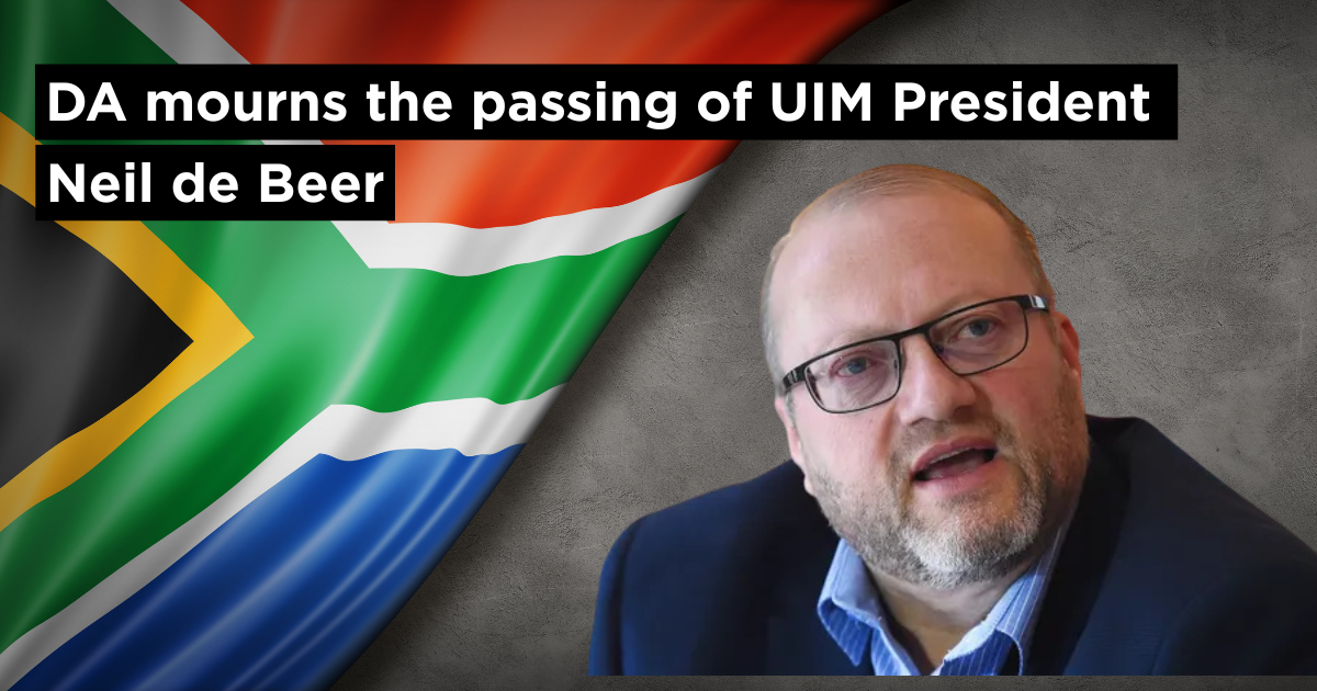 DA mourns the passing of UIM President, Neil de Beer