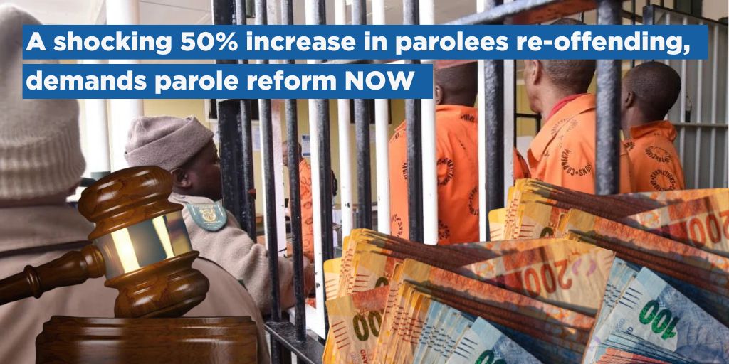 A shocking 50% increase in parolees re-offending, demands parole reform NOW