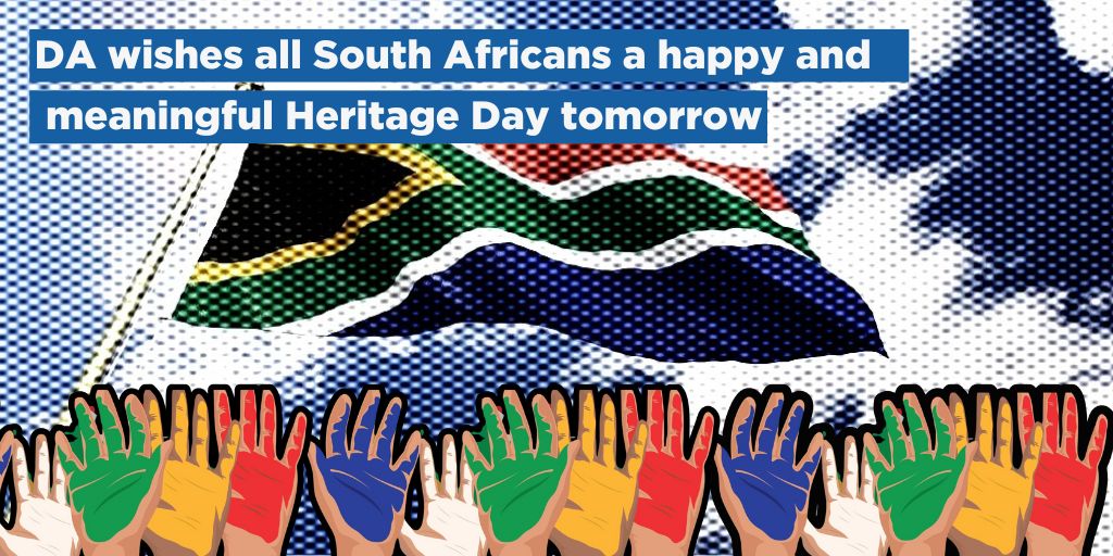DA wishes all South Africans a happy and meaningful Heritage Day tomorrow