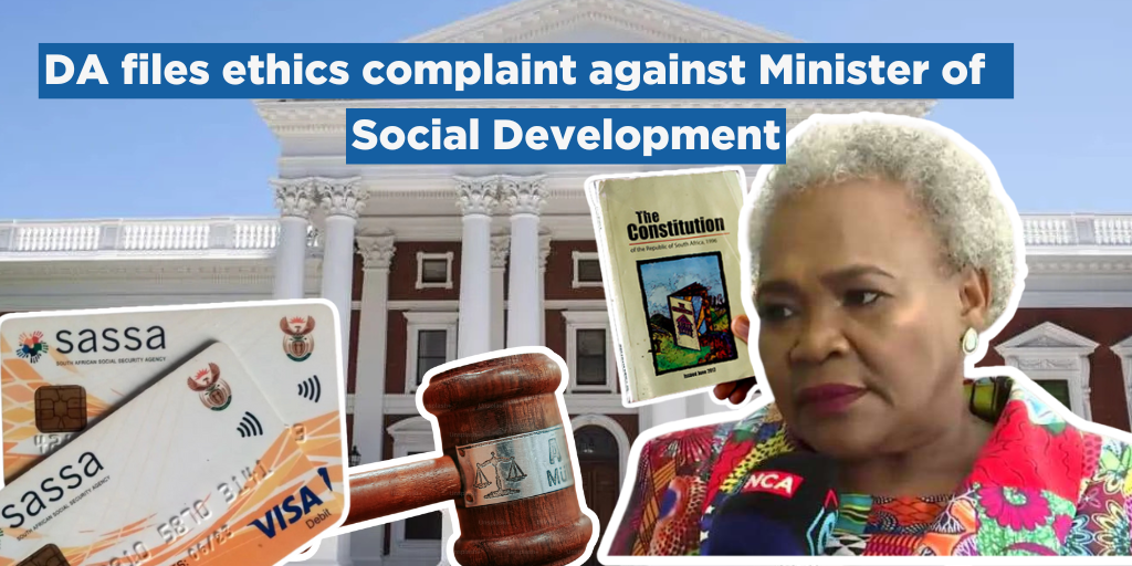 DA files ethics complaint against Minister of Social Development
