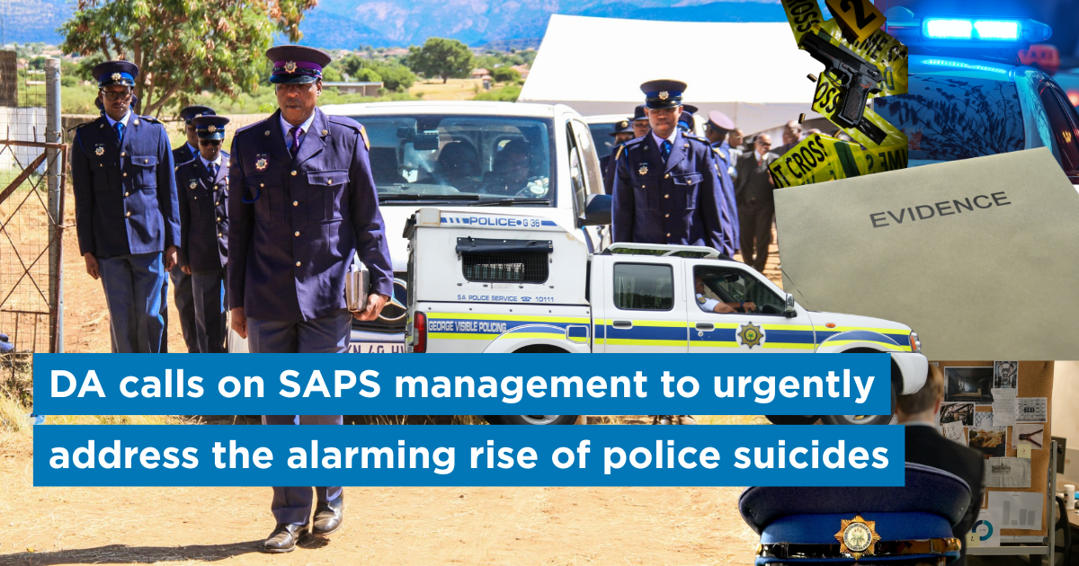 DA calls on SAPS management to urgently address the alarming rise of ...