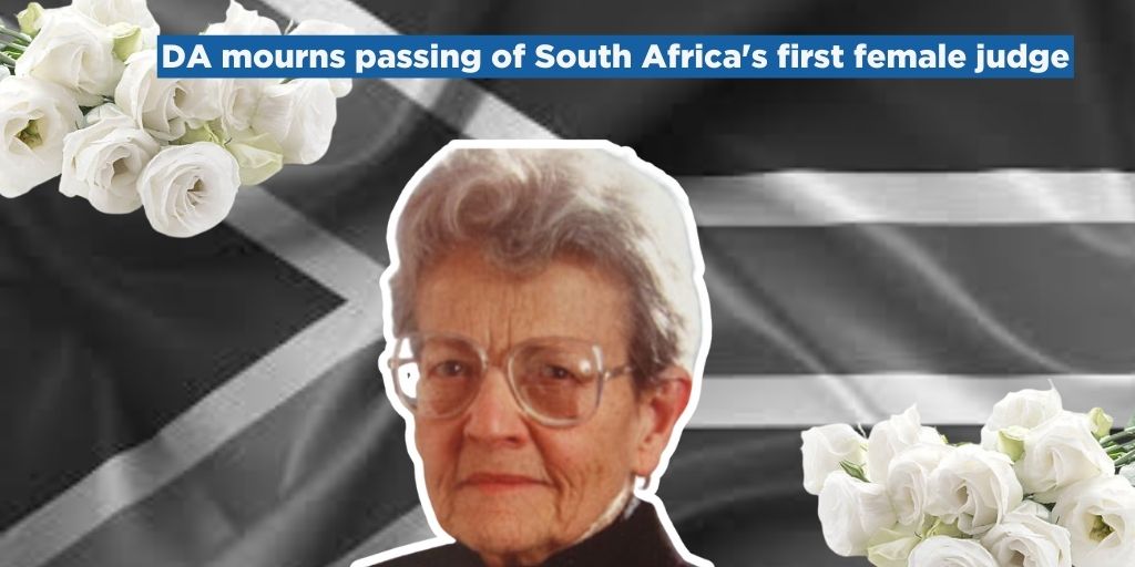 DA mourns passing of South Africa’s first female judge