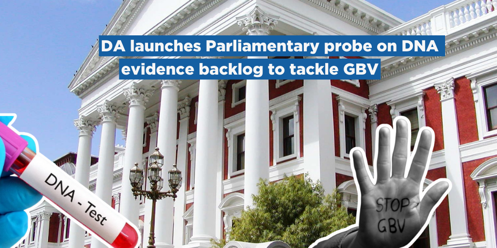 DA launches Parliamentary probe on DNA evidence backlog to tackle GBV